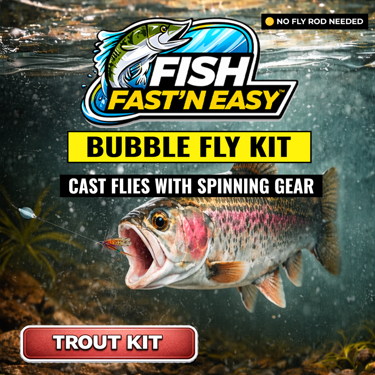 Fish Fast 'N Easy Trout Bubble Fly Kit – Fly Fish with a Spinning Rod ...